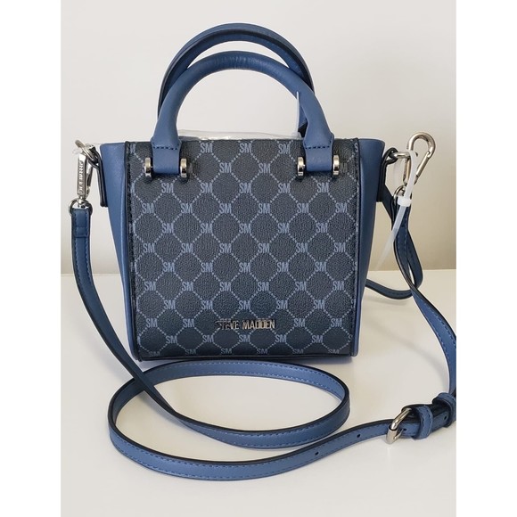 Steve Madden | Bags | Steve Madden Bkia Mini Navy Blue Shopper ...